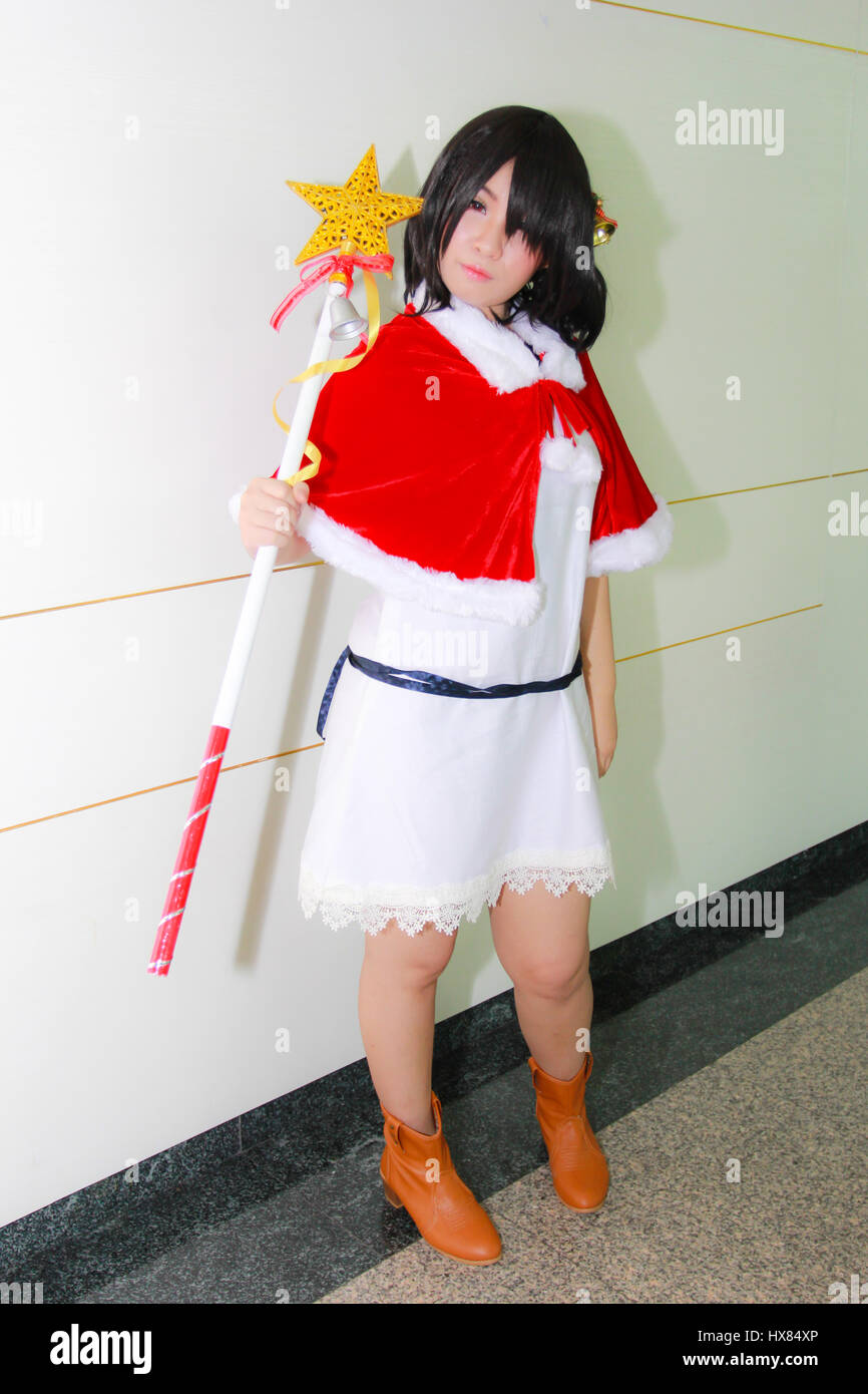 Bangkok - Dec 28: An unidentified Japanese anime cosplay pose in COSCOM ...