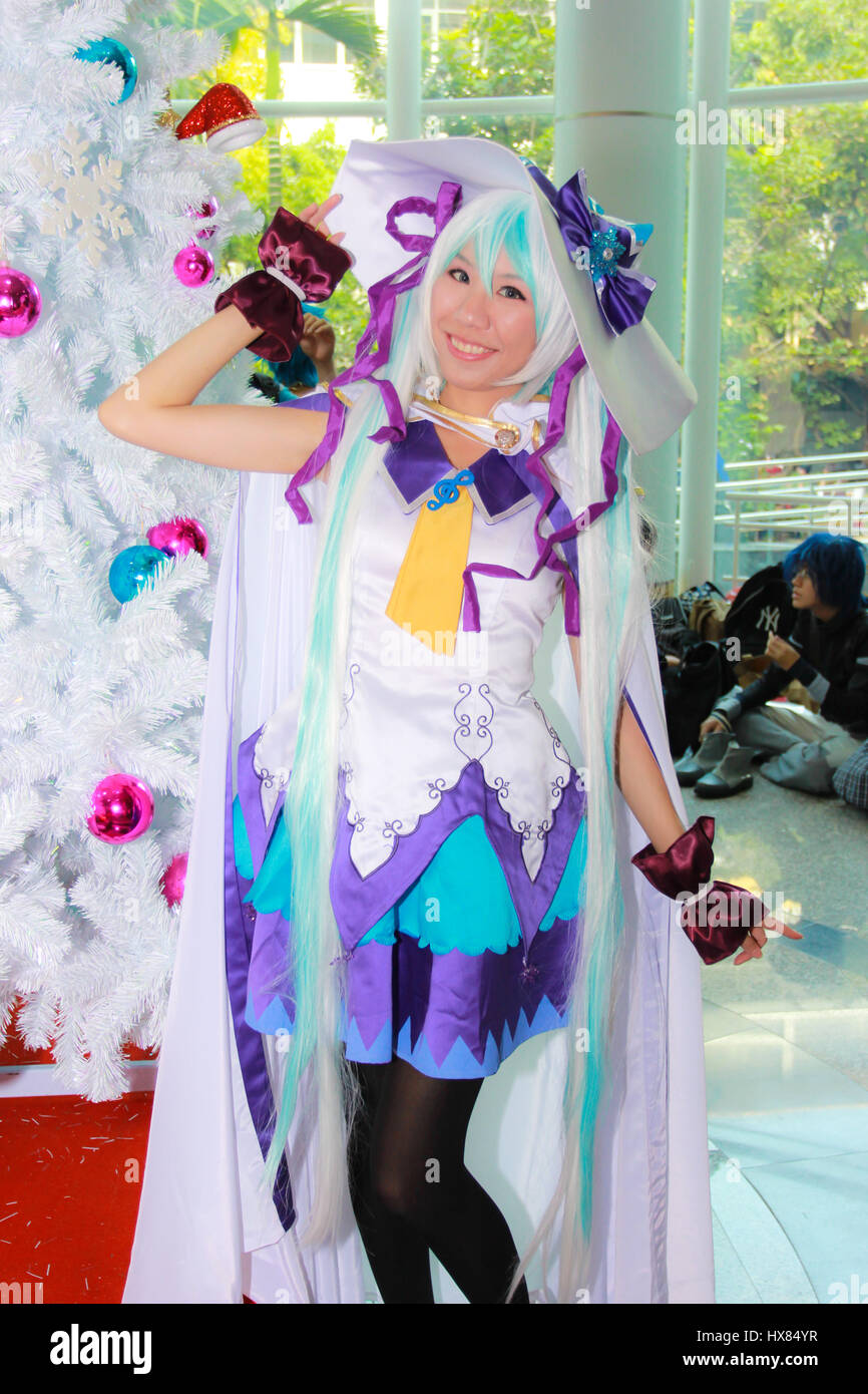 Bangkok - Dec 28: An unidentified Japanese anime cosplay pose in COSCOM ...