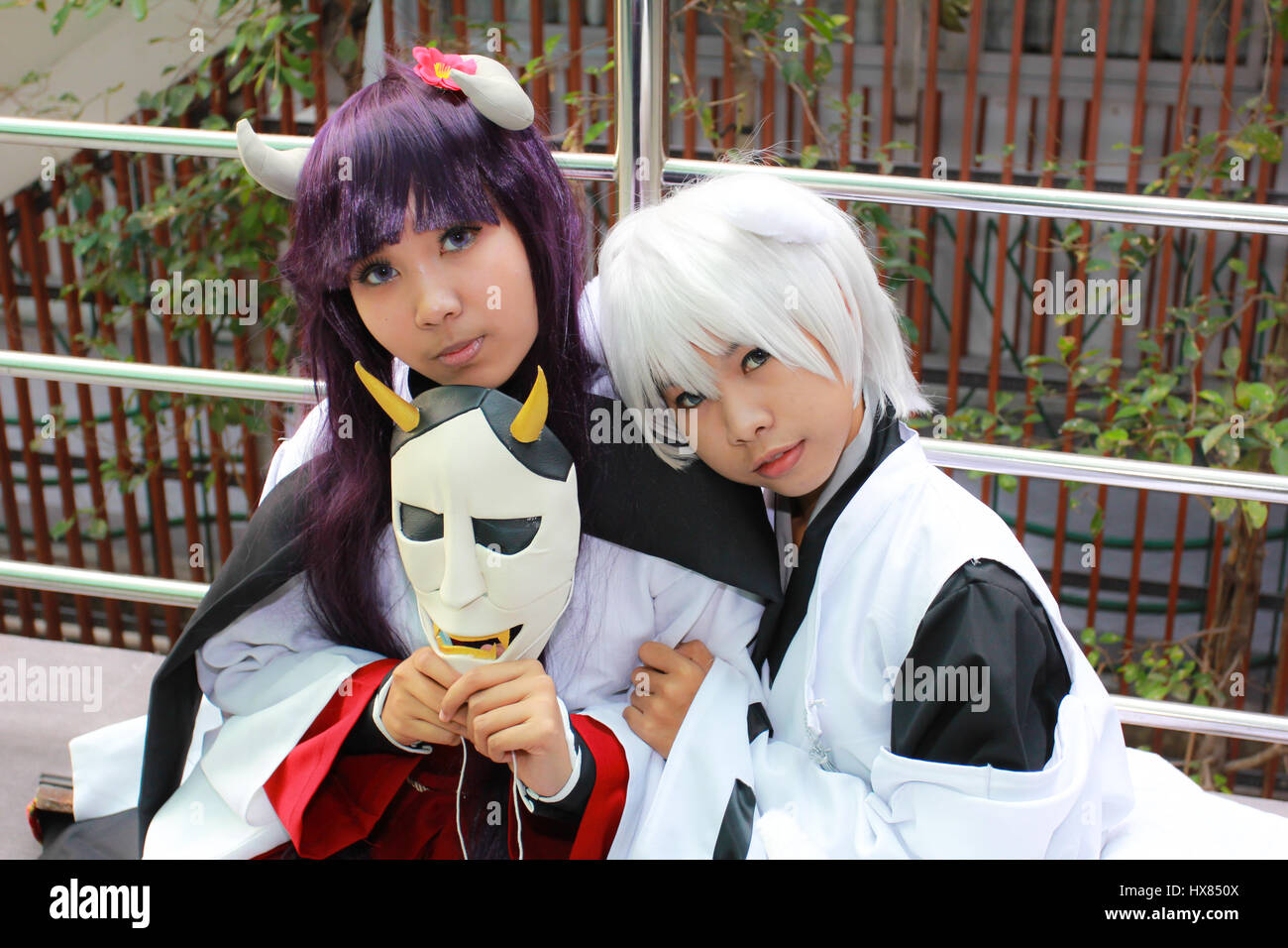 Bangkok - Dec 28: An unidentified Japanese anime cosplay pose in COSCOM ...