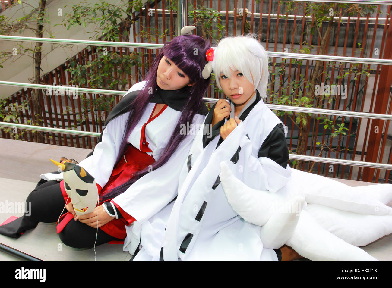 Bangkok - Dec 28: An unidentified Japanese anime cosplay pose in COSCOM ...