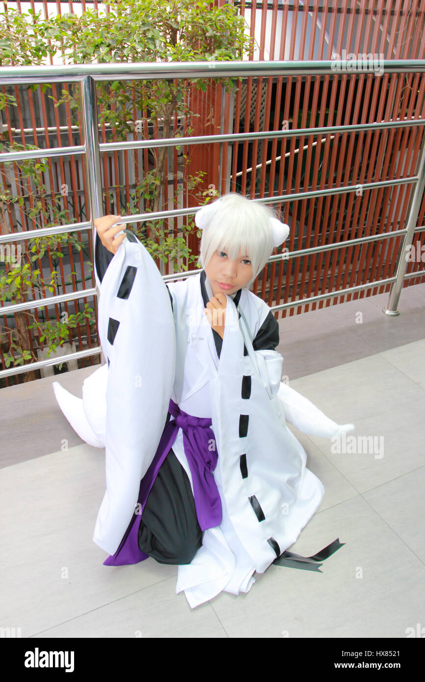 Bangkok - Dec 28: An unidentified Japanese anime cosplay pose in COSCOM ...