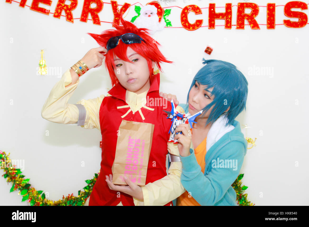 Bangkok - Dec 28: An unidentified Japanese anime cosplay pose in COSCOM ...