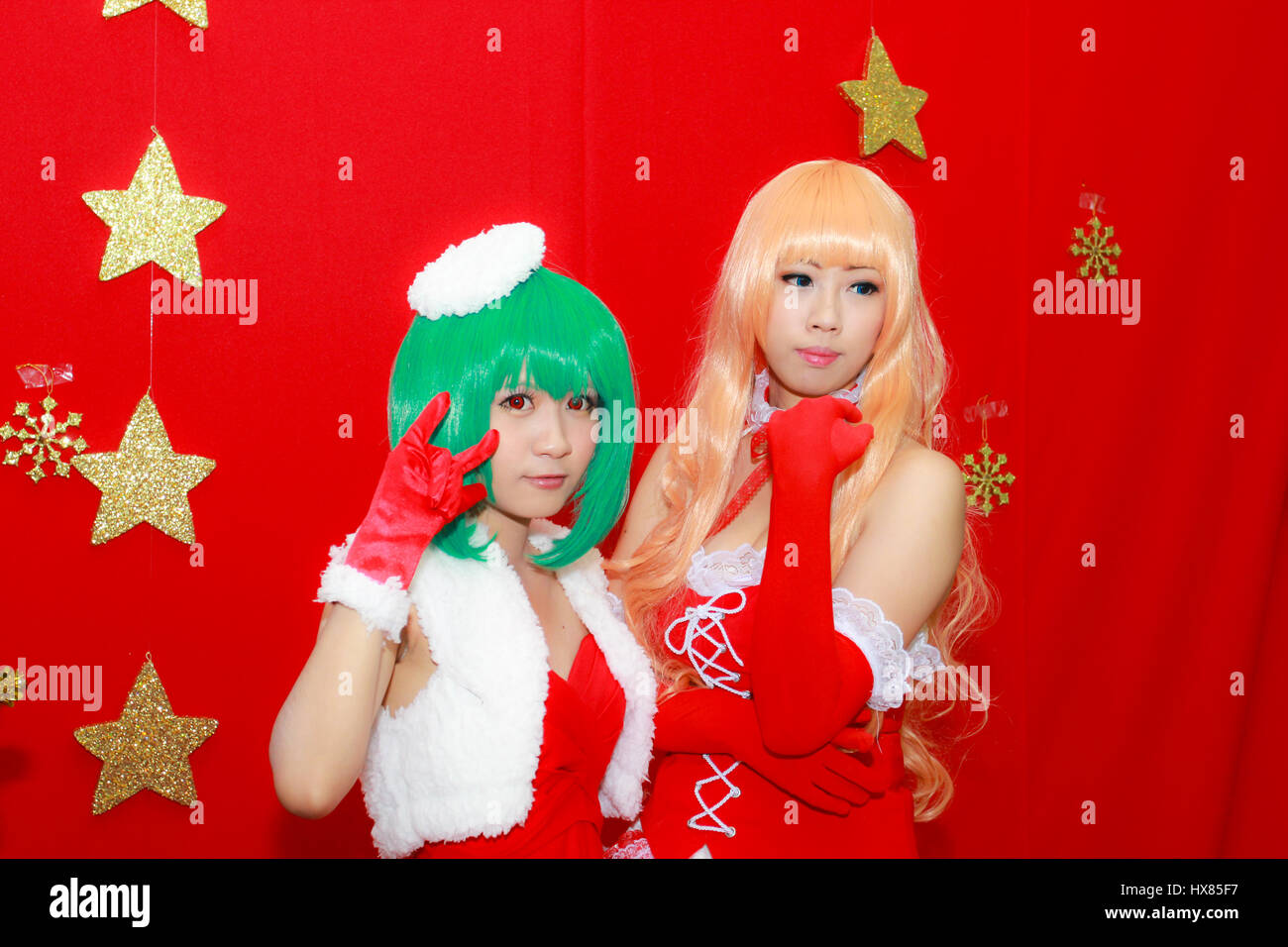 Bangkok - Dec 28: An unidentified Japanese anime cosplay pose in COSCOM ...