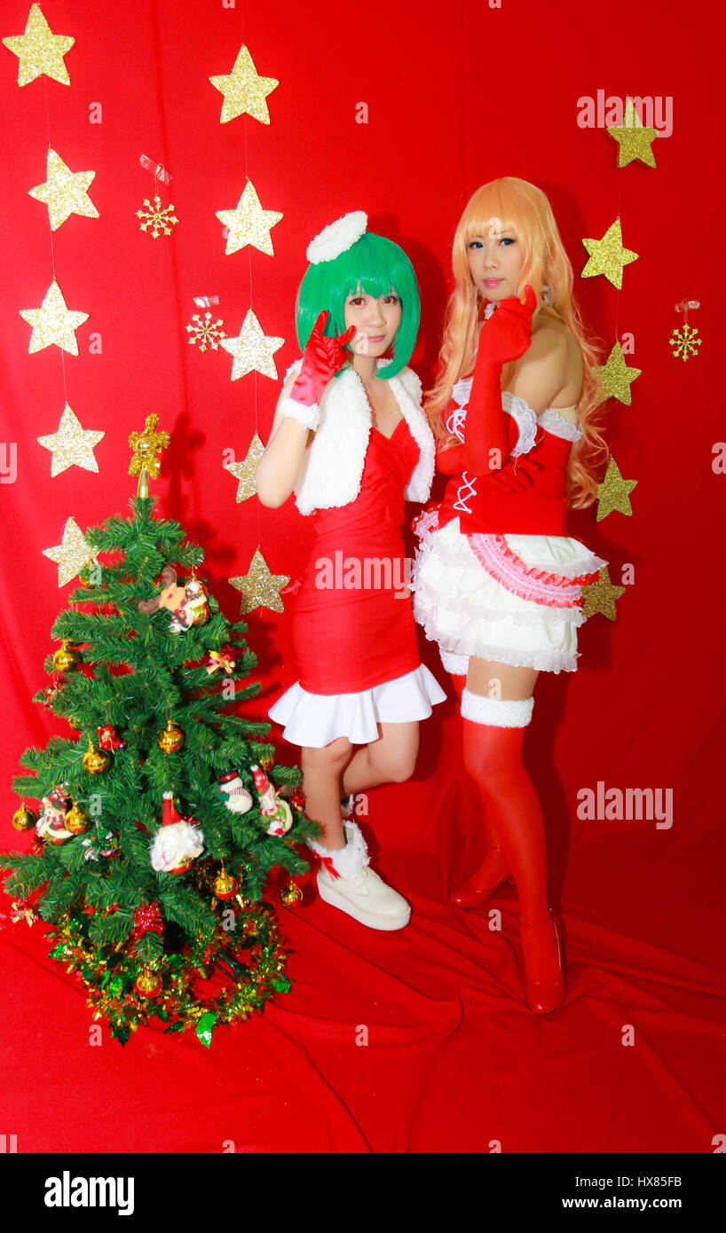 Bangkok - Dec 28: An unidentified Japanese anime cosplay pose in COSCOM ...