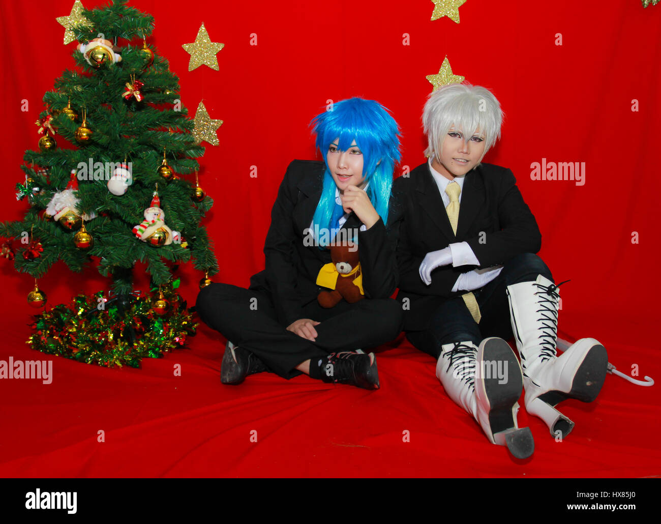 Bangkok - Dec 28: An unidentified Japanese anime cosplay pose in COSCOM ...