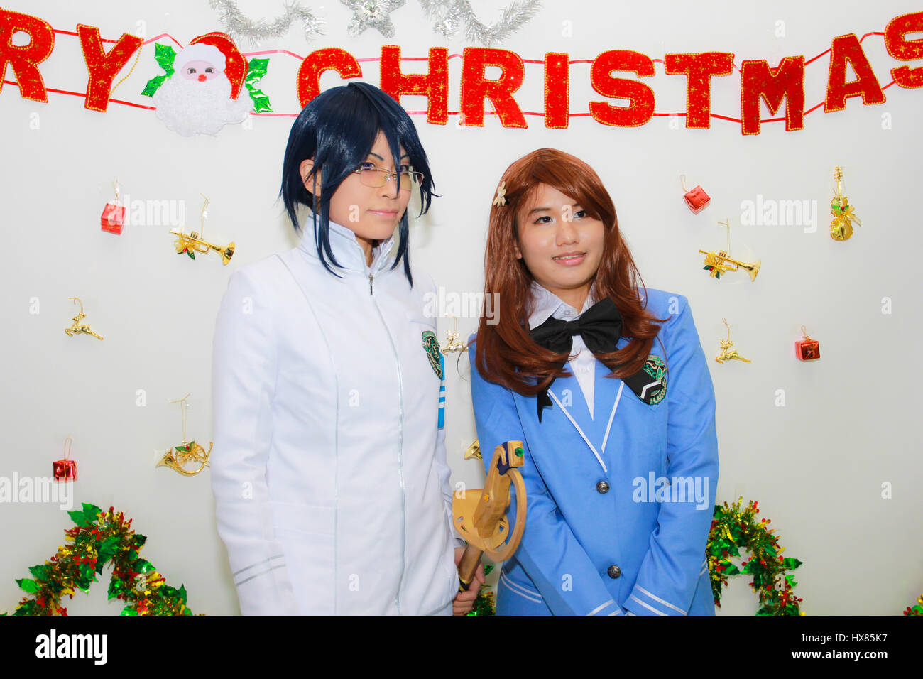 Bangkok - Dec 28: An unidentified Japanese anime cosplay pose in COSCOM ...