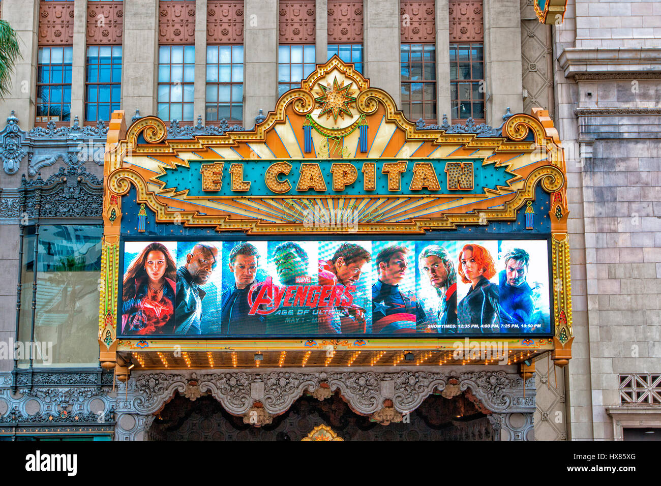 El Capitan Theatre Marquee on Hollywood boulevard Stock Photo - Alamy
