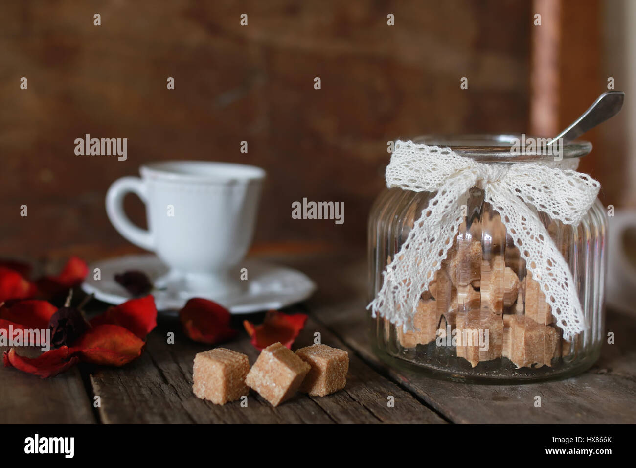 tea with rose petal and sugar Stock Photo - Alamy