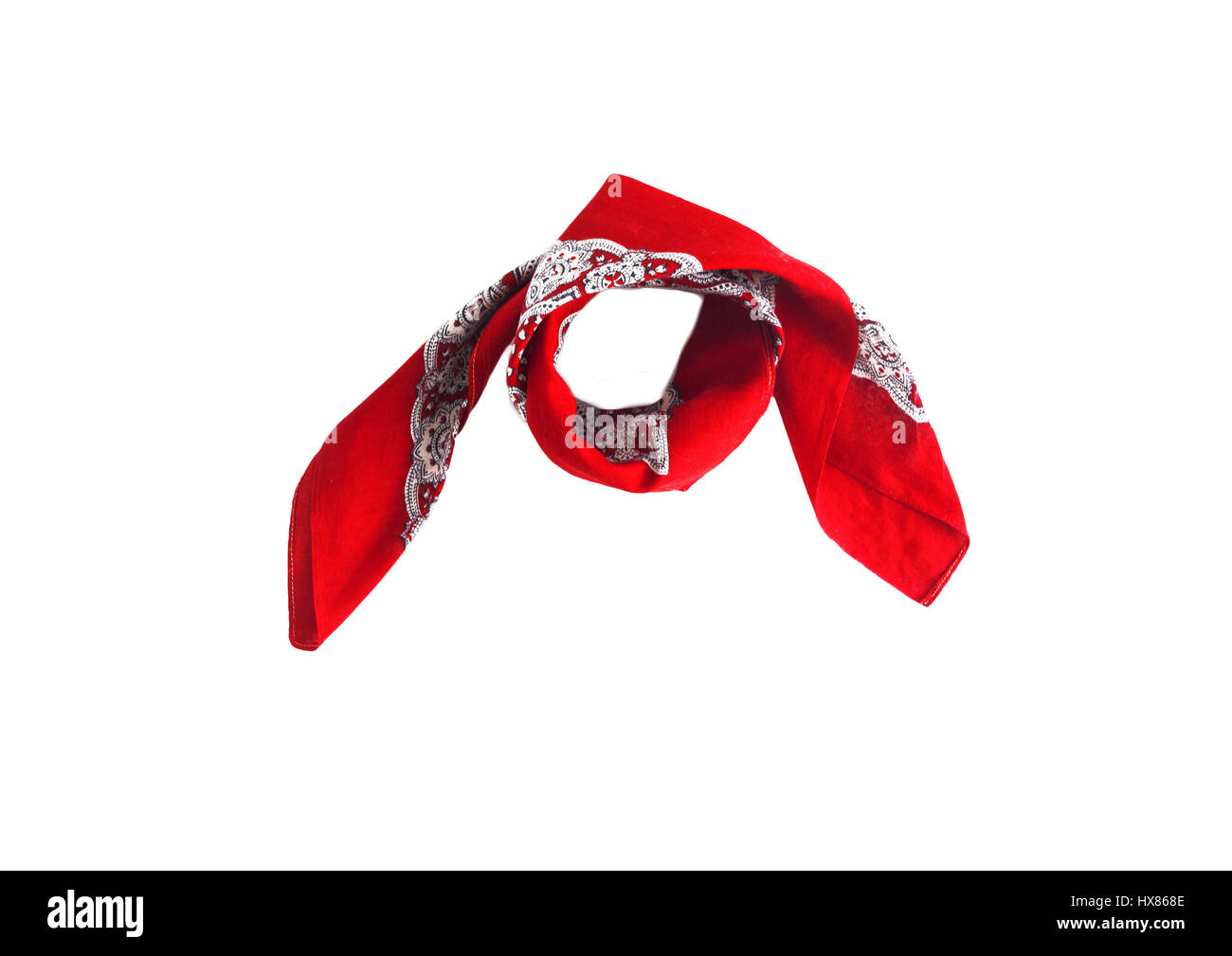 Red kerchief bandana with a pattern, isolated Stock Photo - Alamy