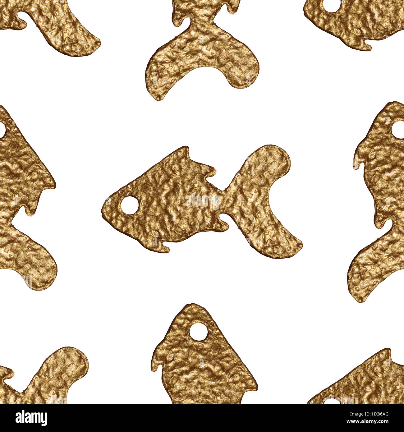 Gold fishes seamless pattern. Hand painted sea background. Abstract ...