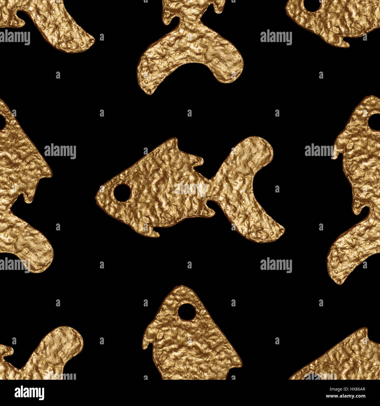 Gold fishes seamless pattern. Hand painted sea background. Abstract ...