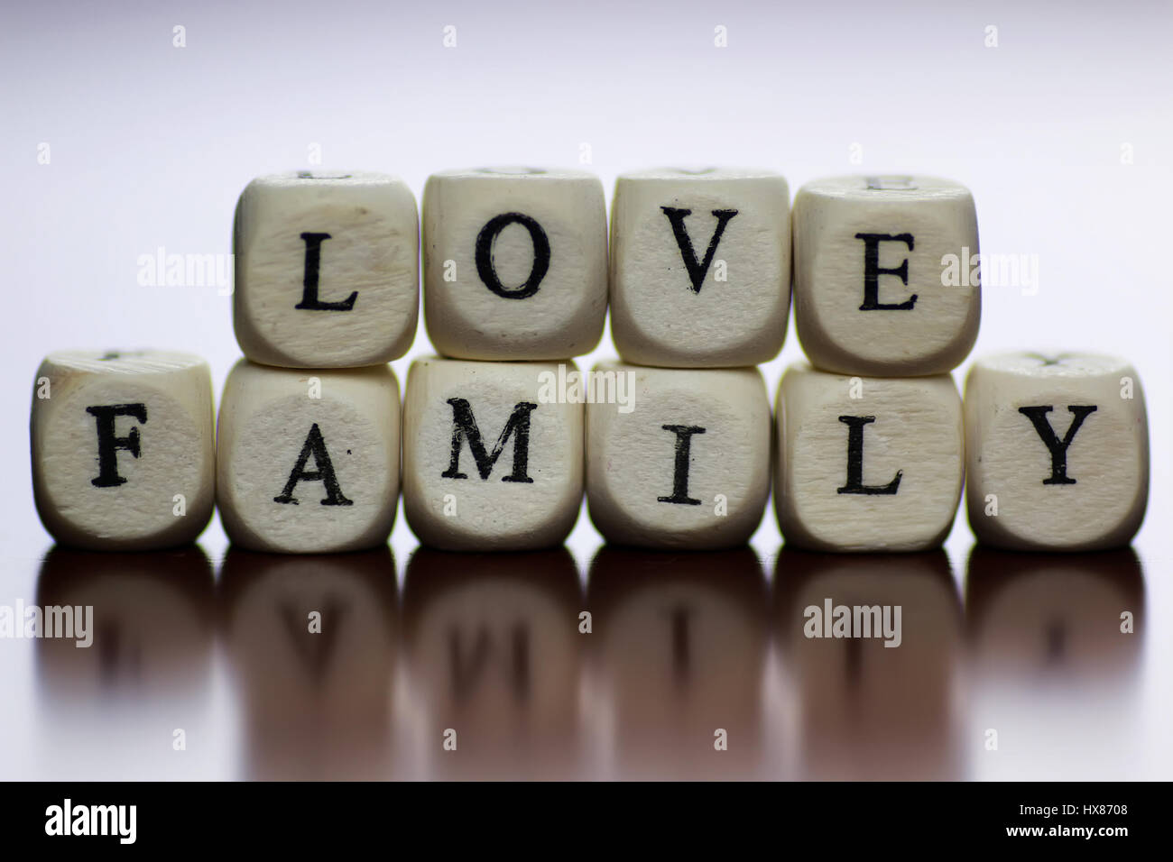 text family letter cube Stock Photo - Alamy