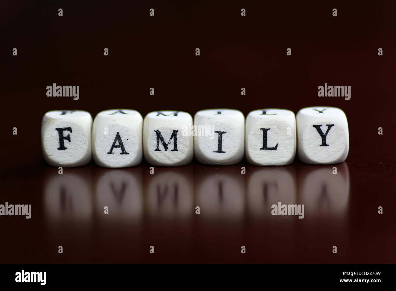 text family letter cube Stock Photo - Alamy