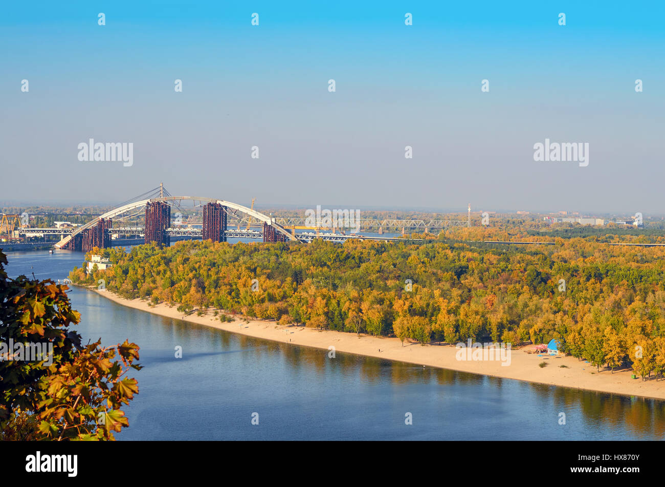 The construction of the bridge in Kiev, Ukraine Stock Photo - Alamy