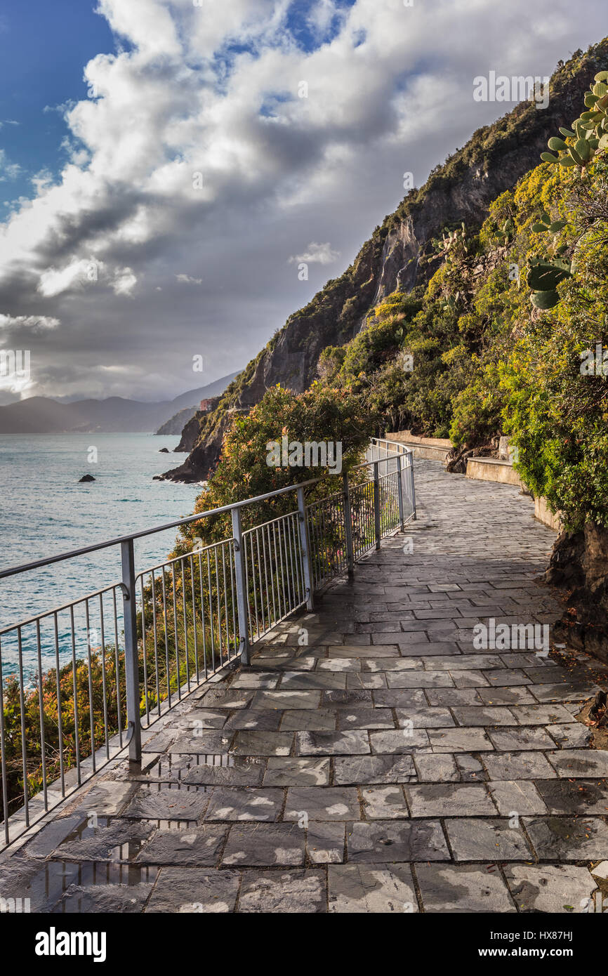 Cinque Terre - road of love. Liguria, Italy.One from most beautiful in ...
