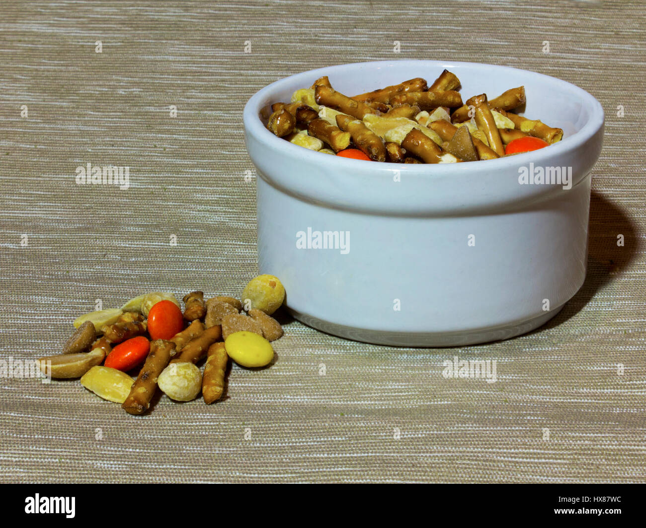 Pretzel and peanut snack mix Stock Photo - Alamy