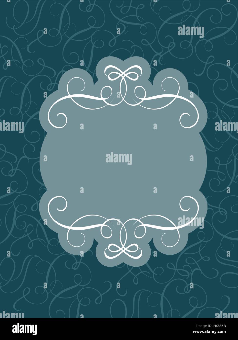 Decorative vintage Frame and Borders Art on dark blue. Calligraphy ...