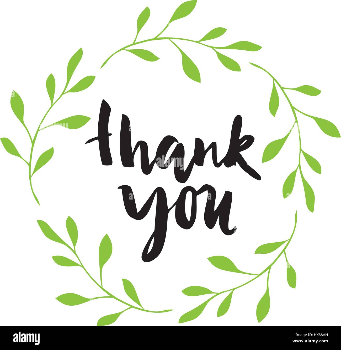 vector illustration of thank you cards with olive branches Stock Vector ...