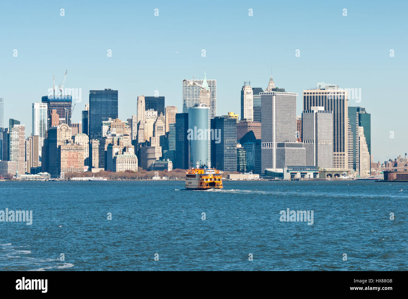 New York City, United States - November 18, 2011: Passengers on Staten ...