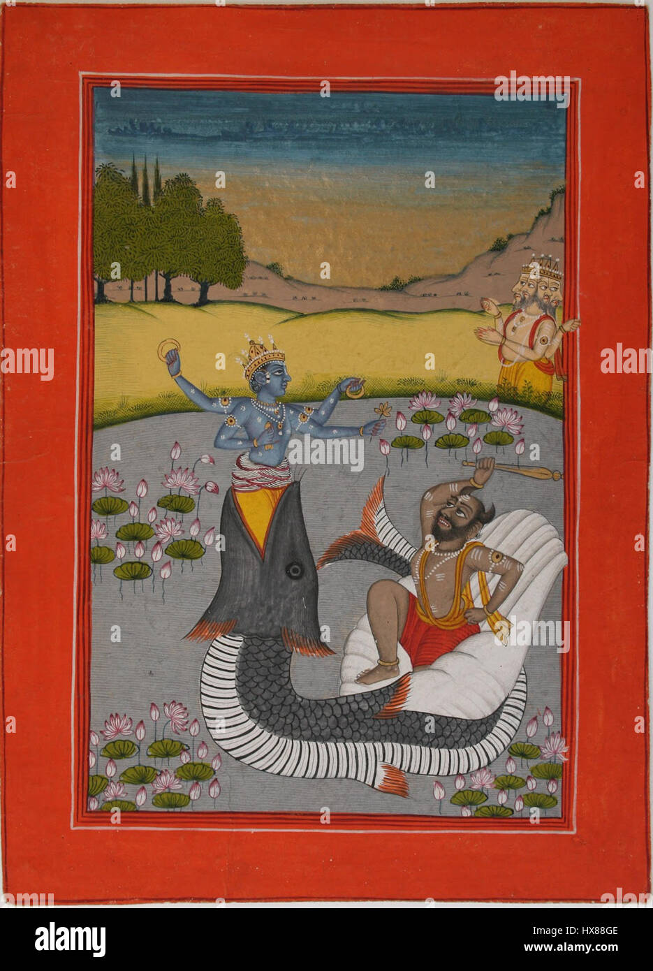 The 'Matsya Avatara' depicts Vishnu in his first incarnation as a fish ...