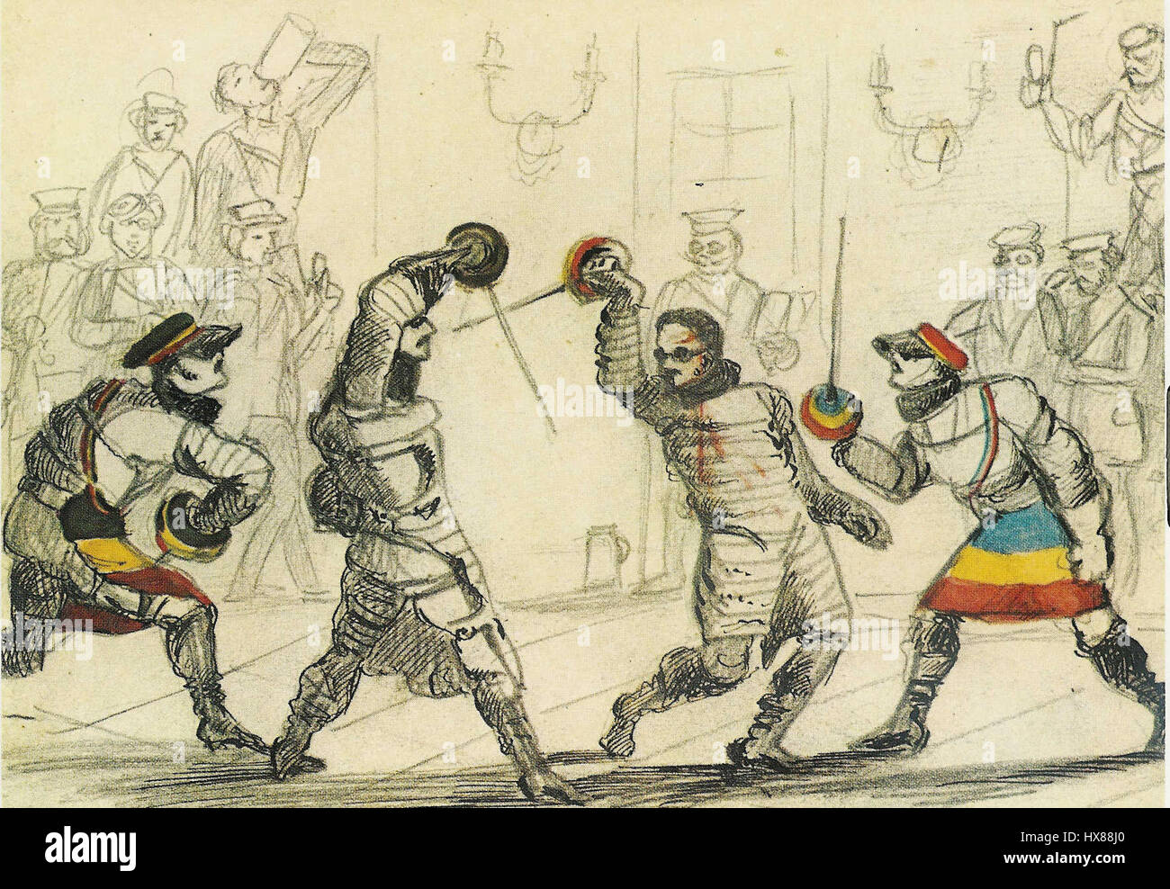 Mensur, painted in Würzburg in 1868, is a historic piece by a German ...