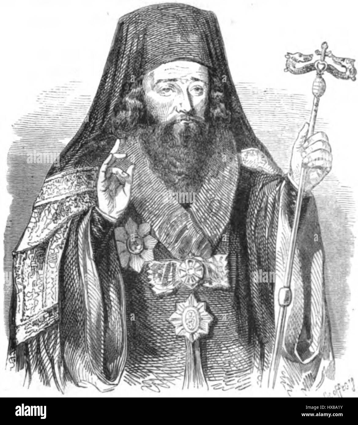 The *Neophyte, Metropolitan of Valachie* painting depicts the ...