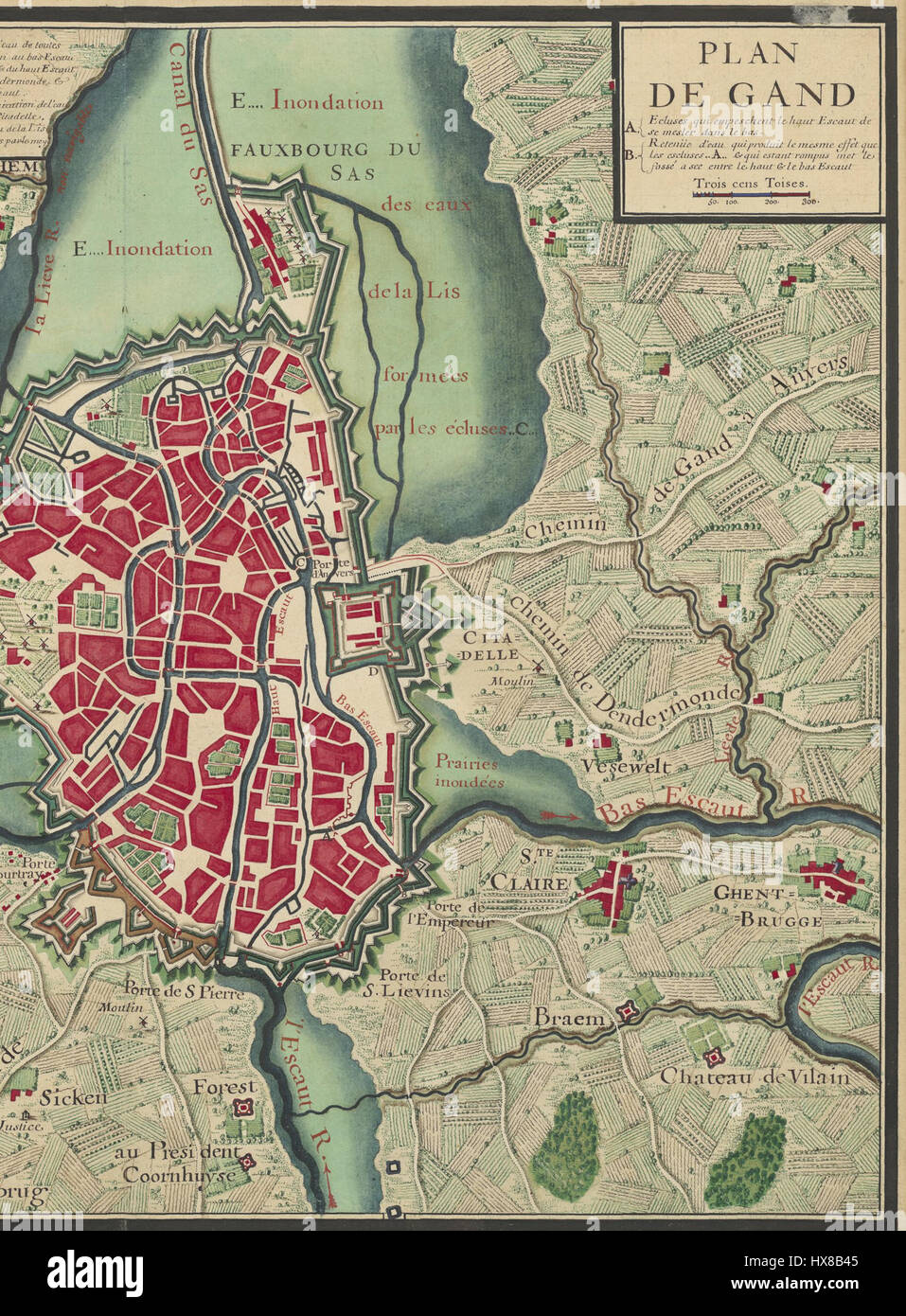 The 'Plan de Gand, 1678' is a detailed map of Ghent, Belgium, from the ...