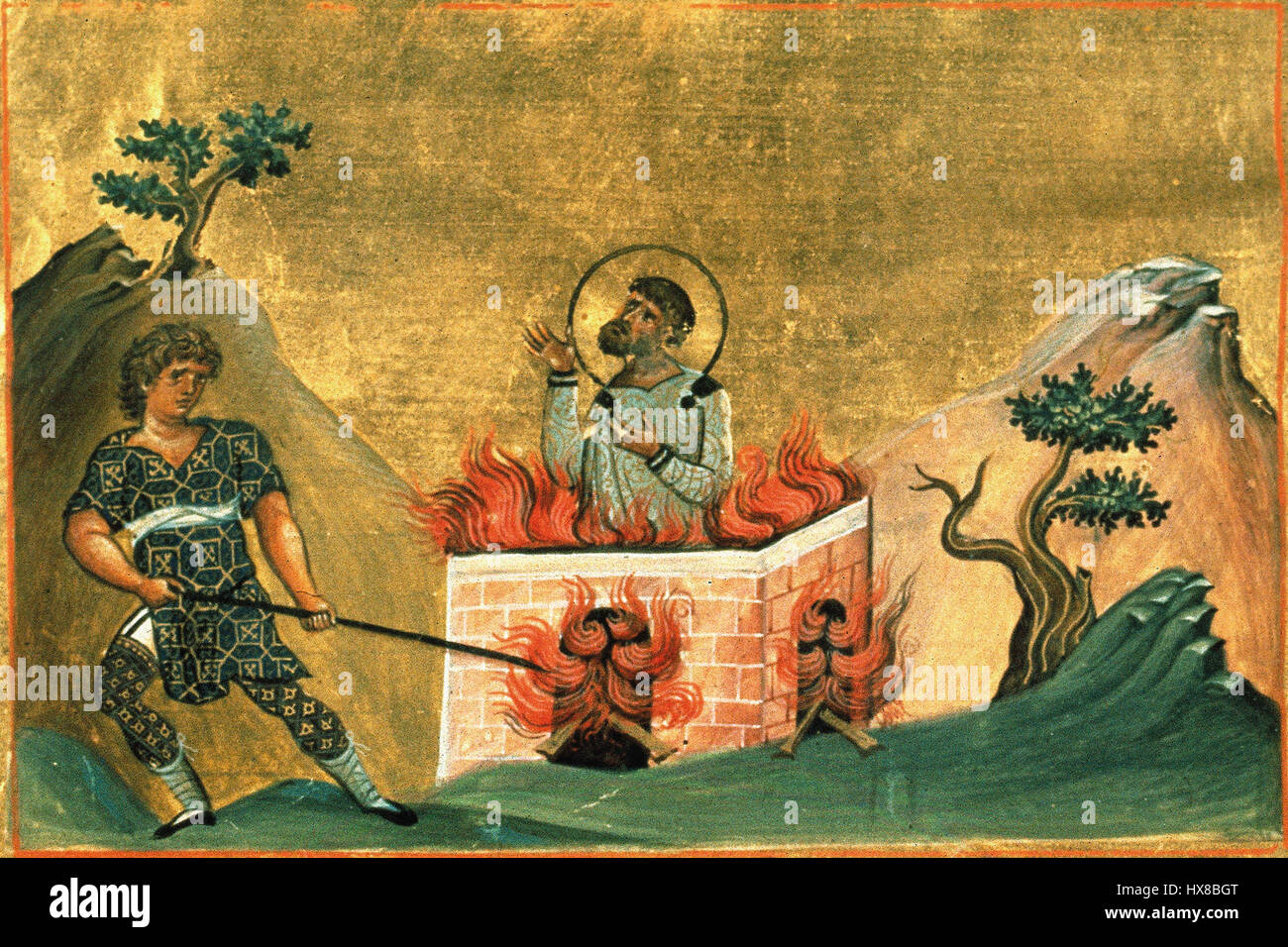 The illustration of Polyeuctus at Caesarea in the Menologion of Basil ...