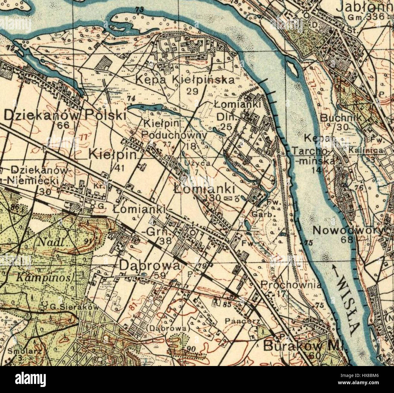 'POL C581omianki WIG map 1933' refers to a specific map from 1933 ...
