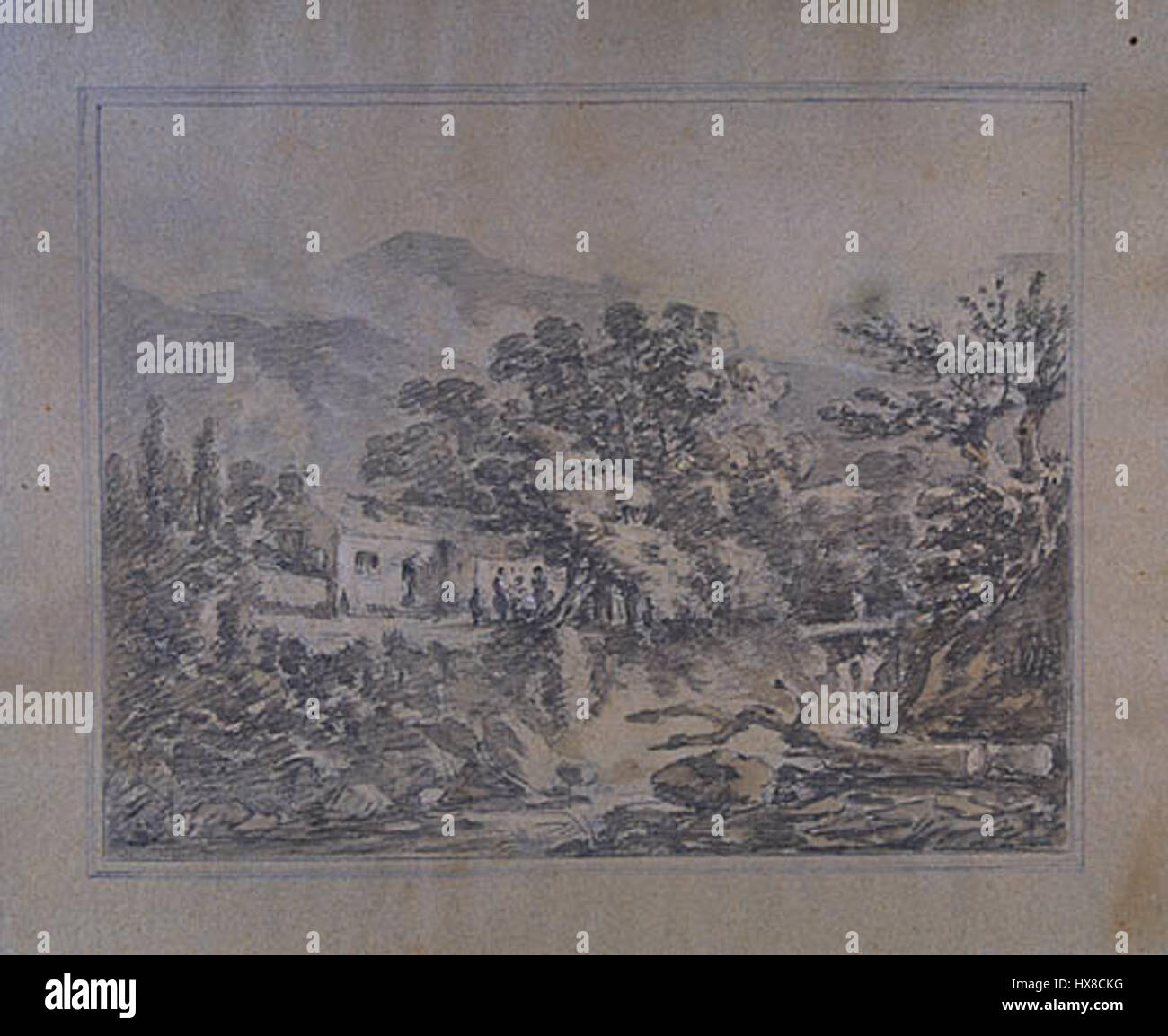 Sir George Beaumont Old Cottage at Applethwaite Stock Photo - Alamy