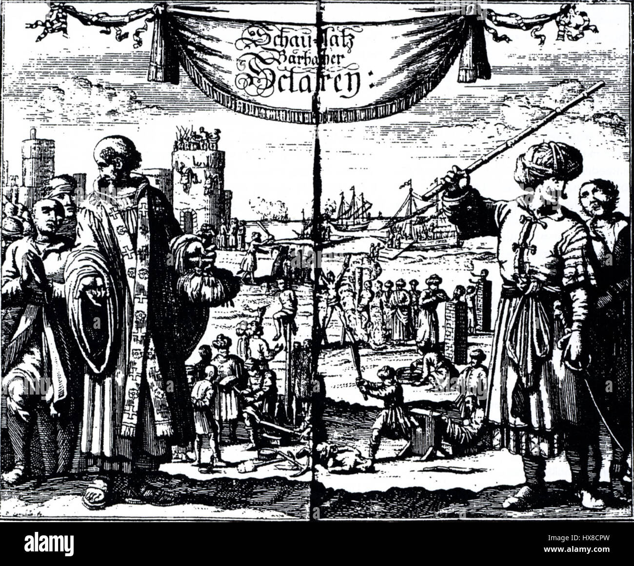 'Schauplatz barbarische Sclaverei' ('The Scene of Barbaric Slavery') is ...