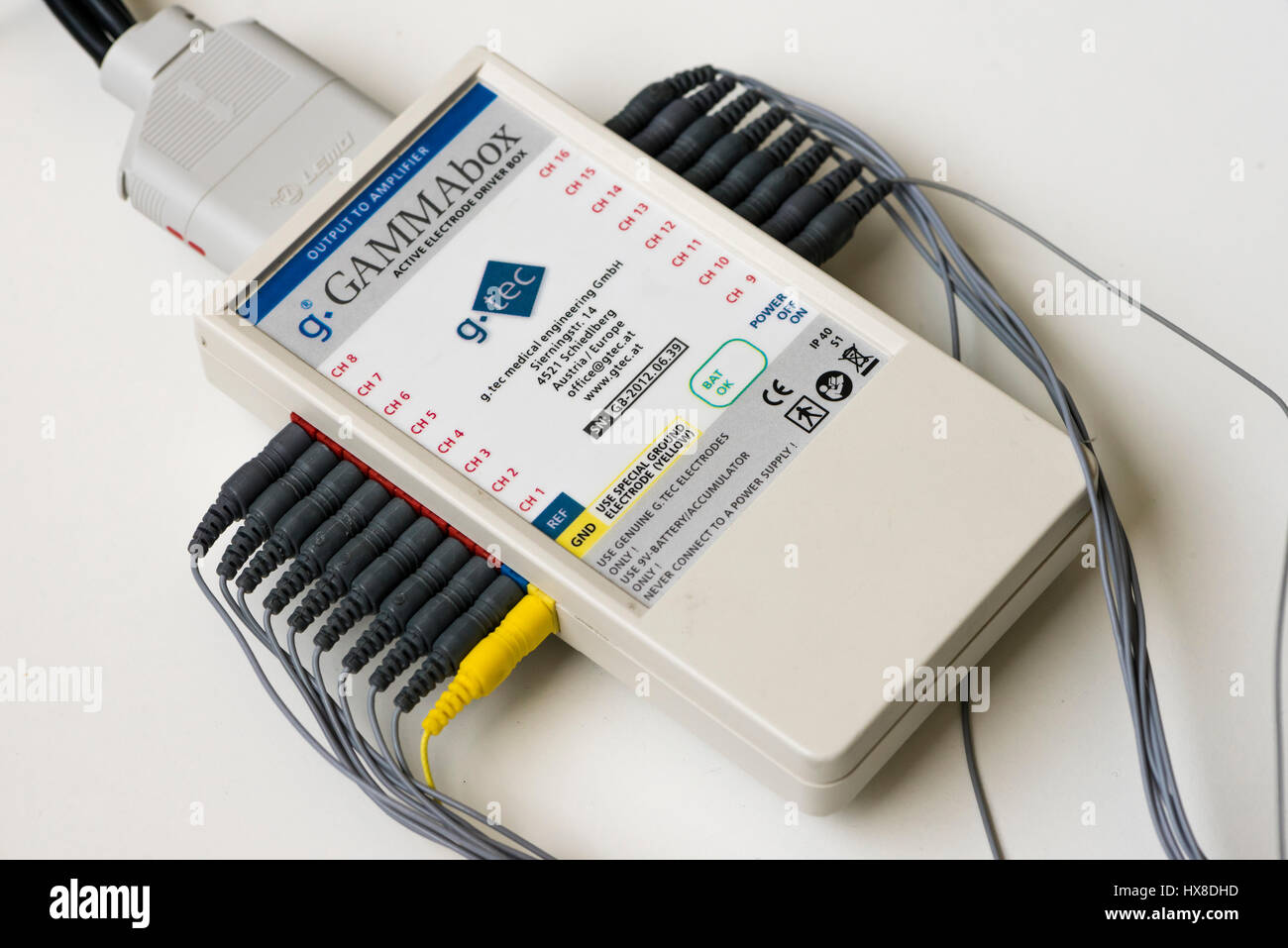 Gammabox amplifier of a Brain-Computer Interface (BCI) hood that is ...