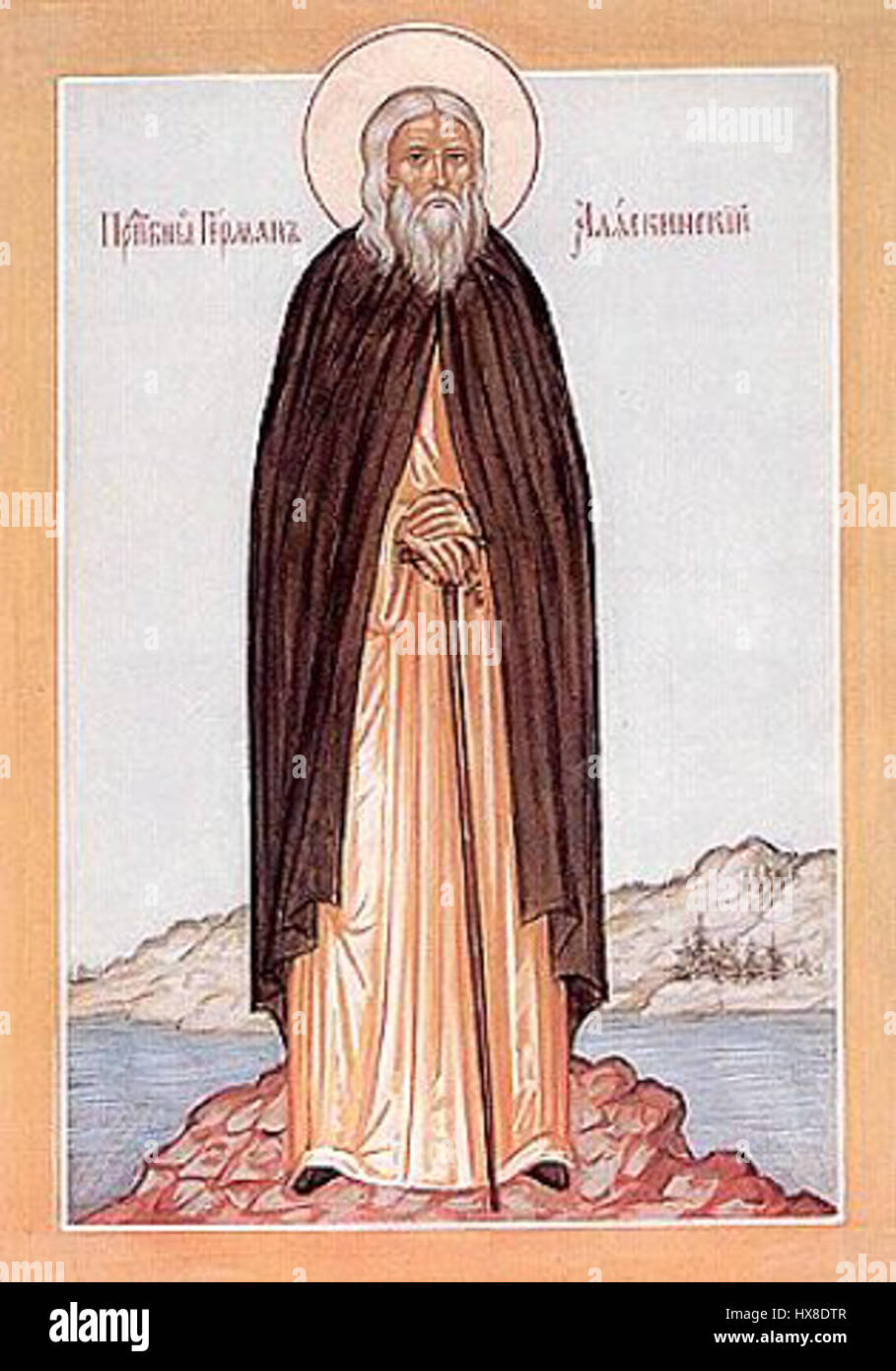 St. Herman of Alaska, a revered Russian Orthodox monk, is depicted in ...