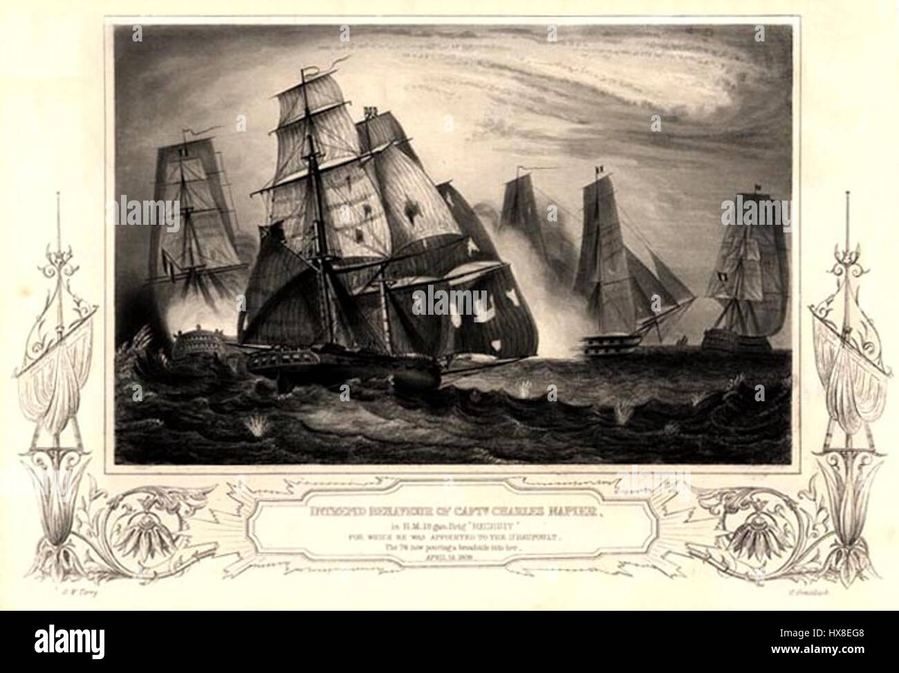 This artwork depicts Captain Charles Napier, renowned for his bravery ...