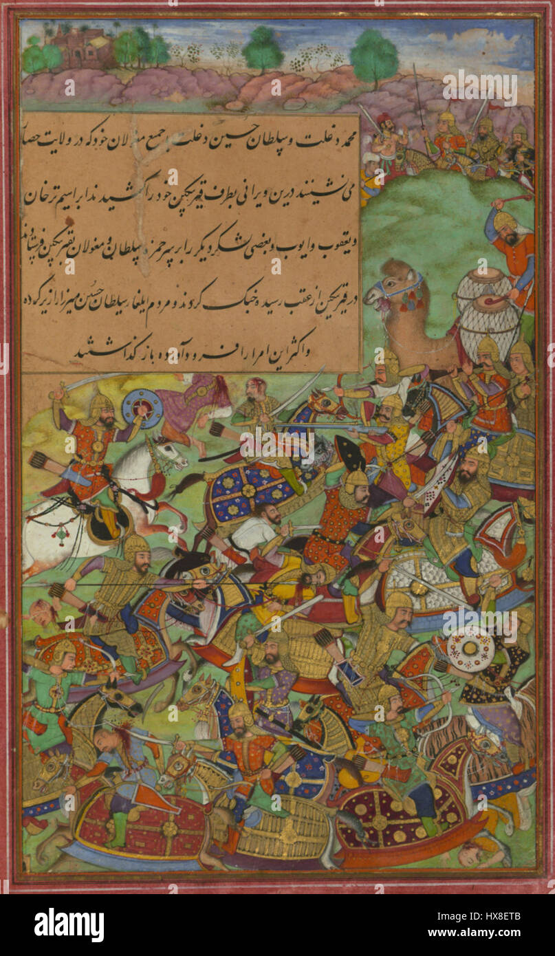 This battle scene portrays the conflict between Sultan E1B8A4usayn and ...