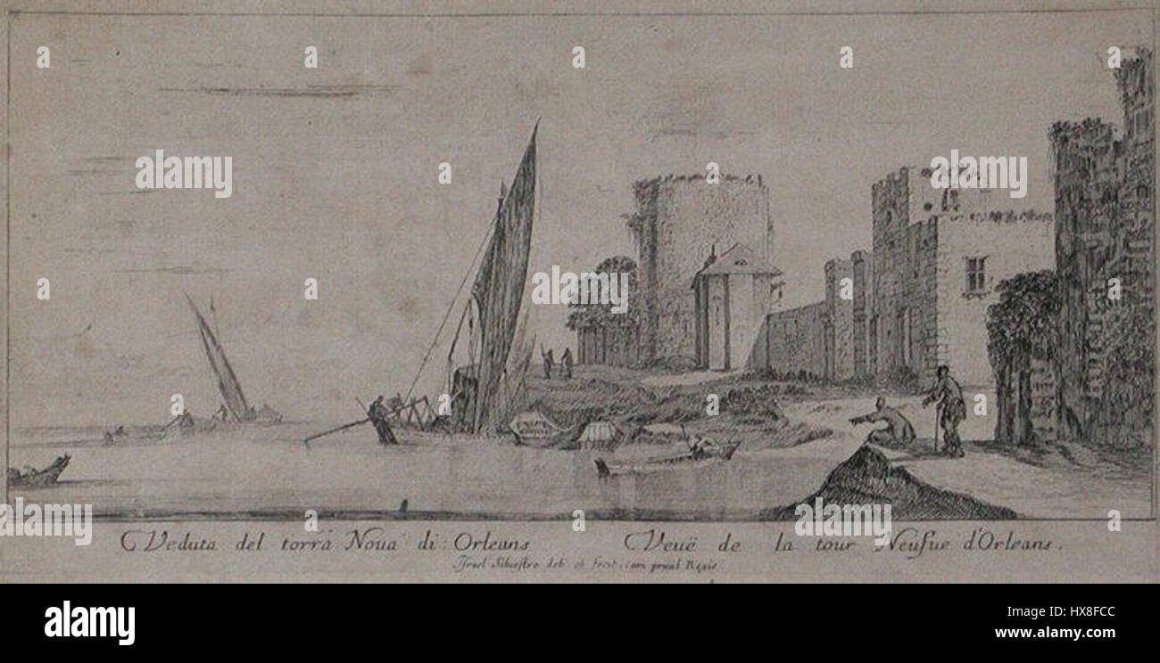 'Veduta del torra Nova di Orleans' by Silvestre Israël le jeune depicts ...