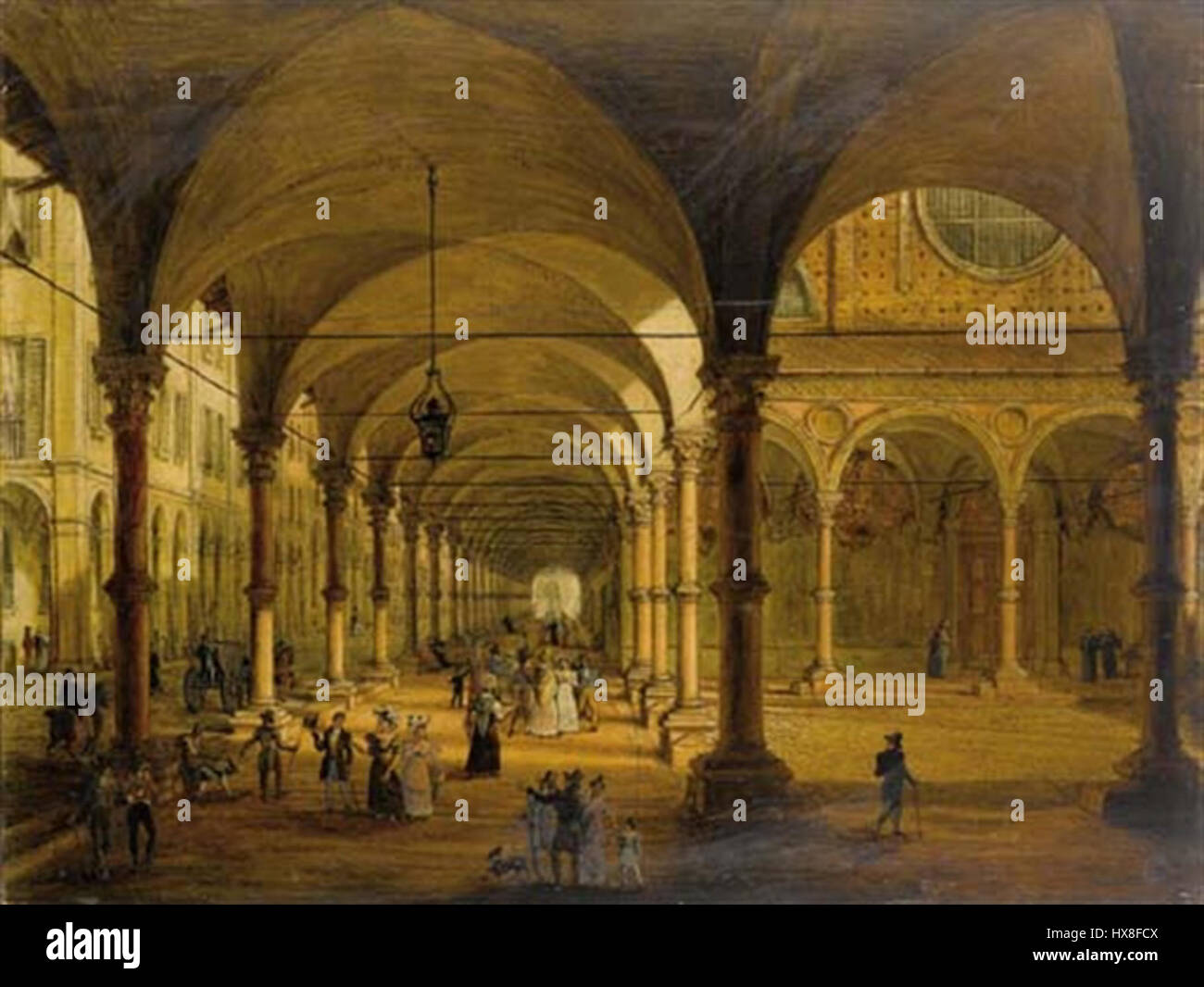 'Veduta del portico di Santa Maria dei Servi' is an Italian painting ...