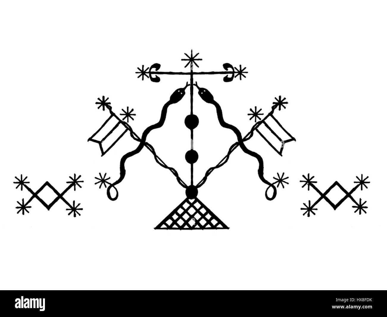 A representation of Veve Damballah, a powerful spiritual symbol in ...
