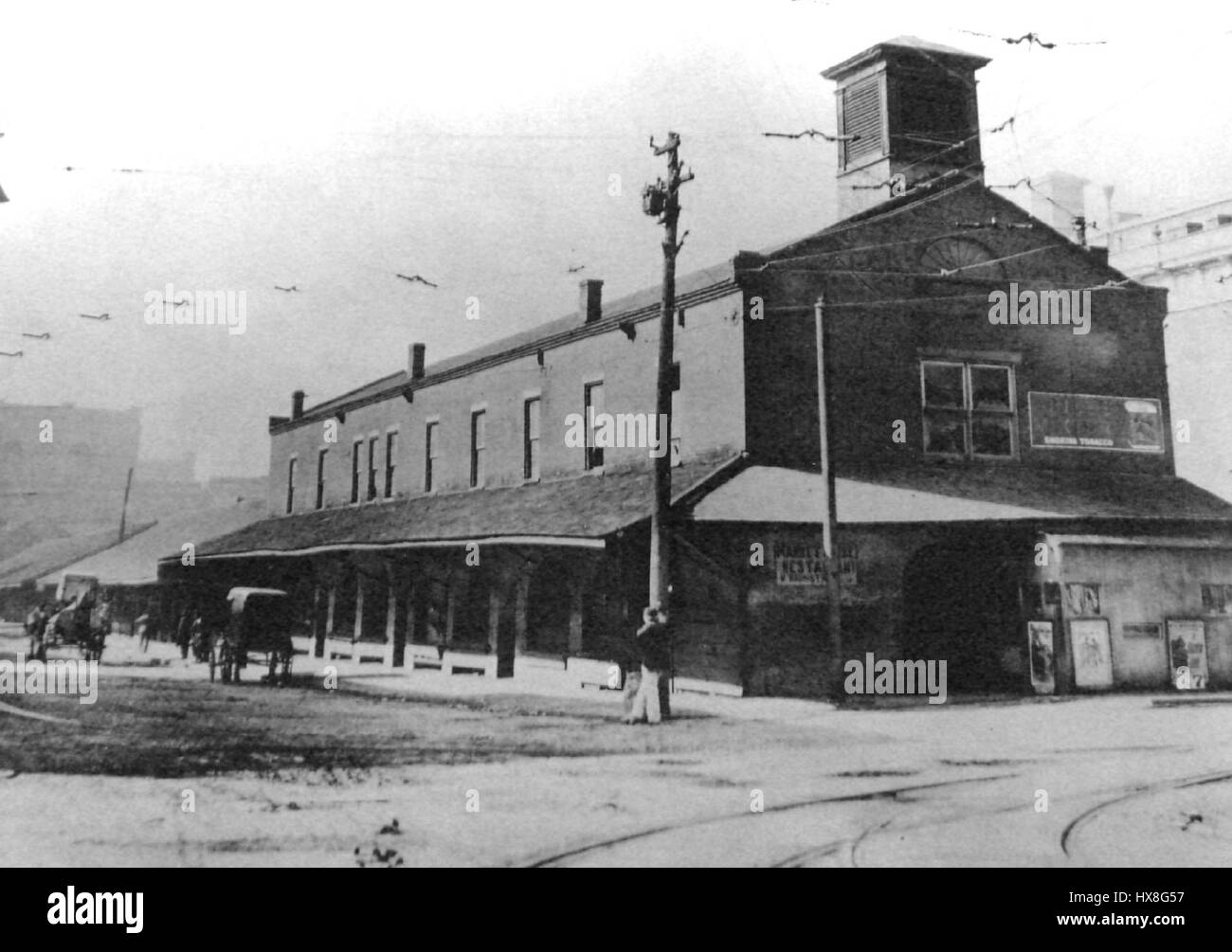 The Wheeling Market House, captured in this artwork, was an important ...