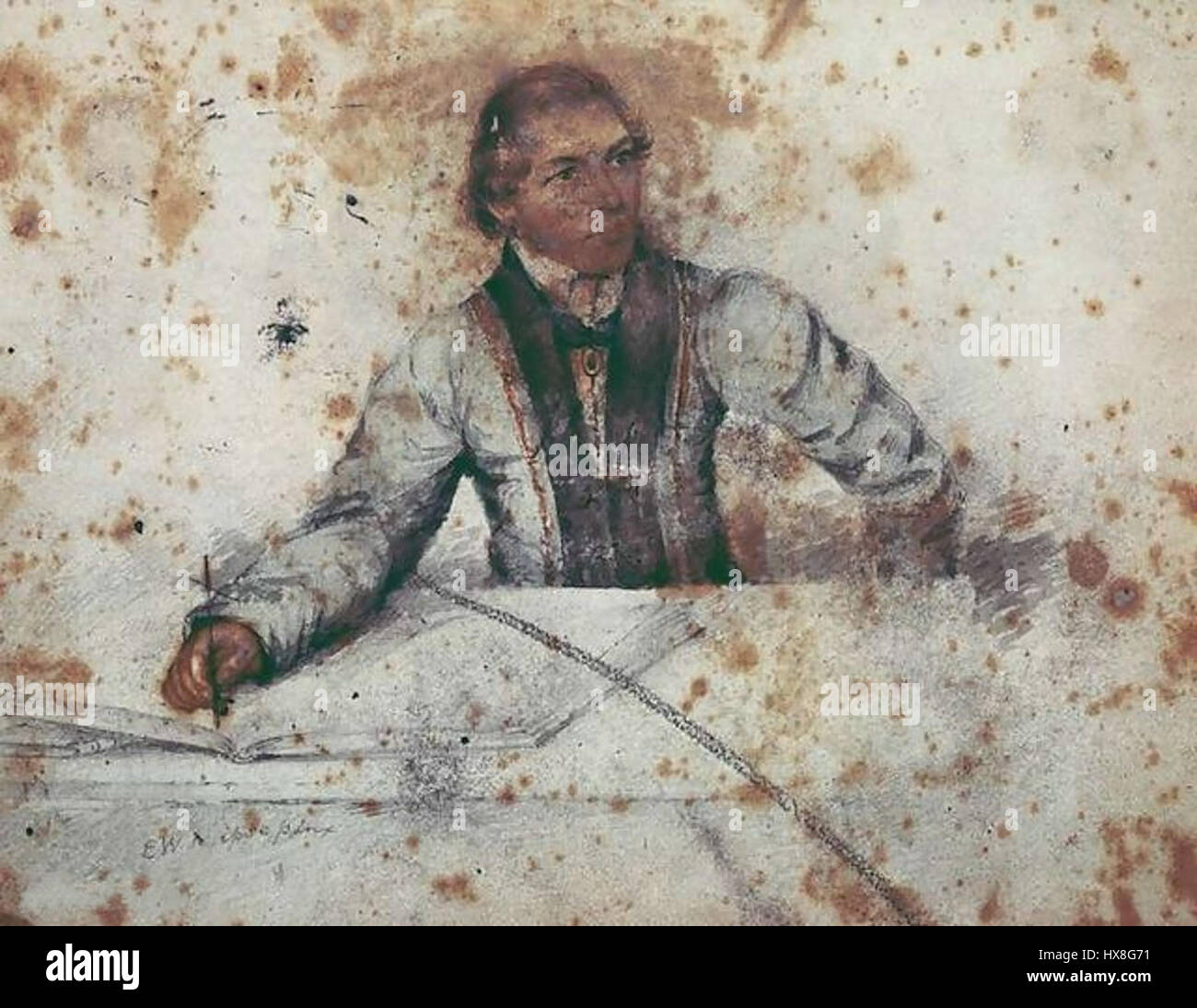 A self-portrait by artist Williams, showcasing the subject’s features ...