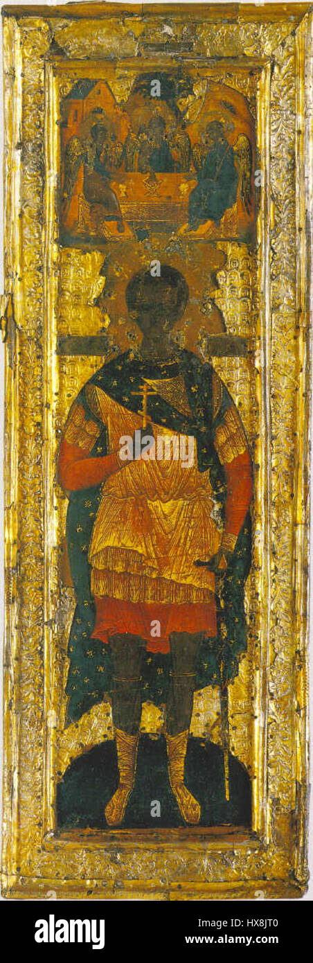 The 'Saint Demetrius' icon, housed in the Kremlin Museum, depicts the ...