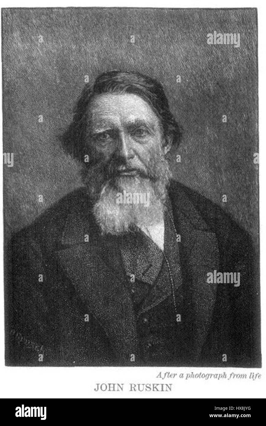 The portrait of John Ruskin captures the renowned English art critic ...