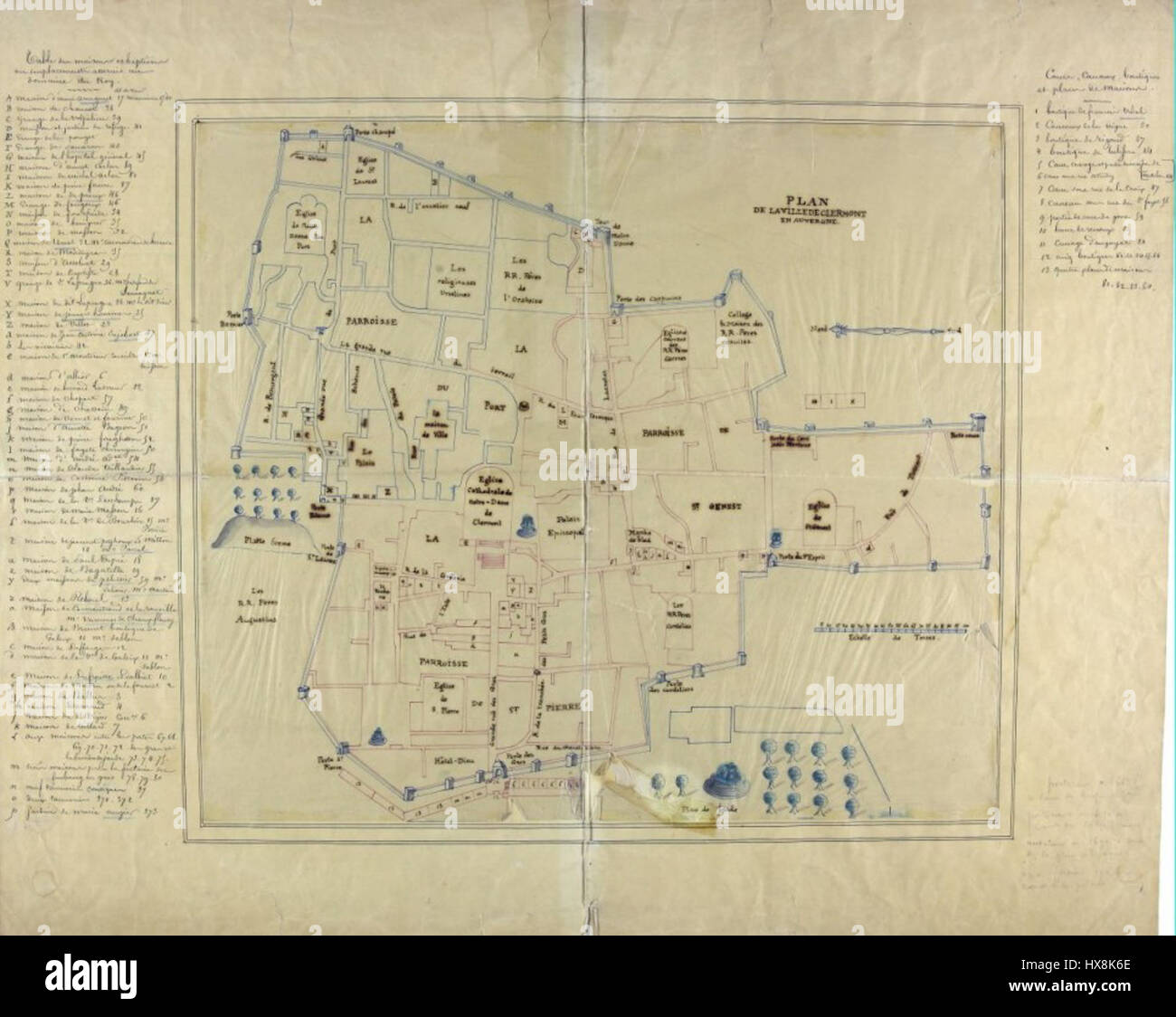 The 'Plan de Clermont' is a medieval manuscript map, dating back to ...