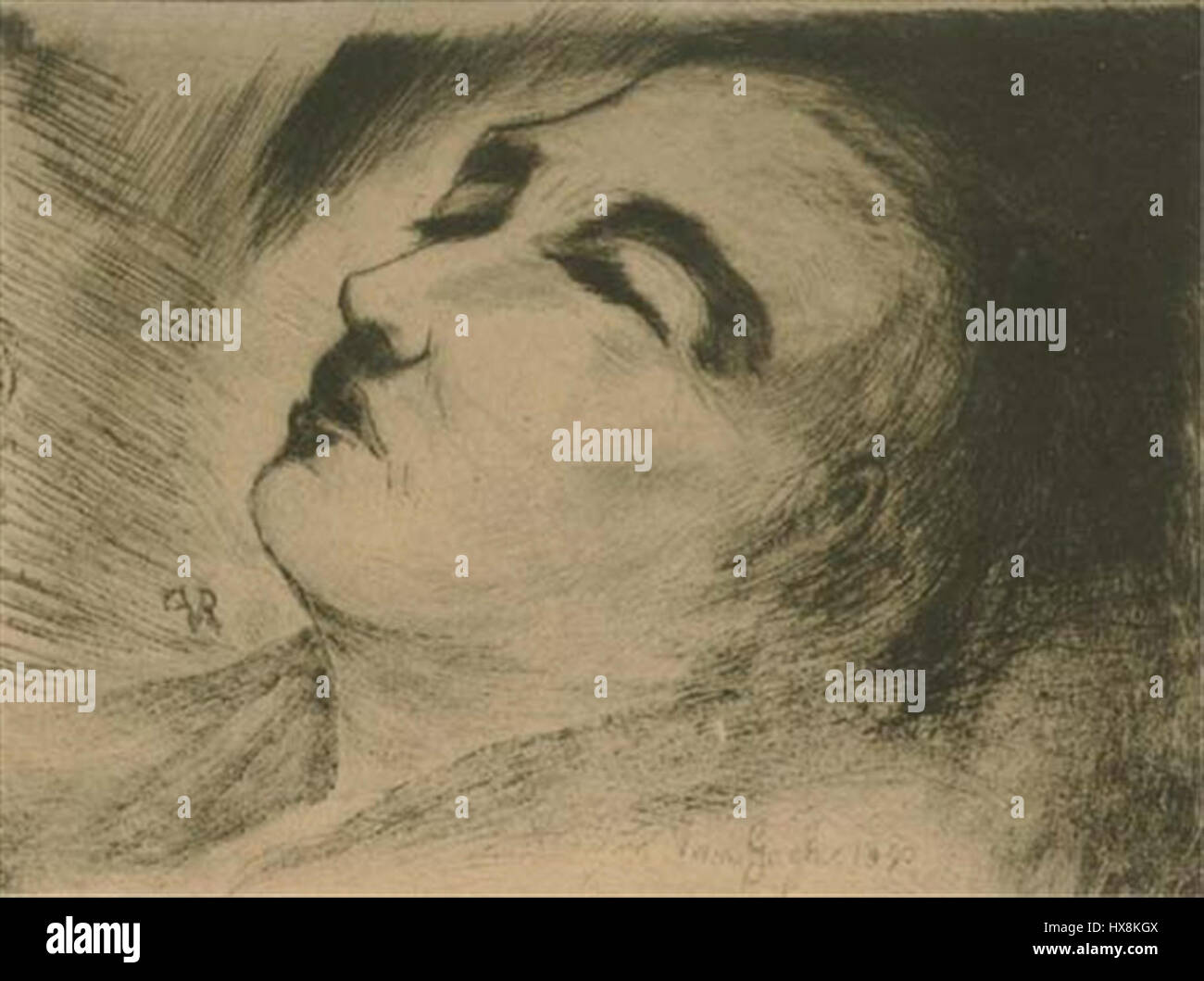 A portrayal of Vincent van Gogh on his deathbed, capturing the somber ...