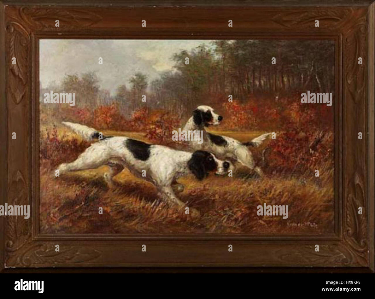 White hunt scene Stock Photo - Alamy