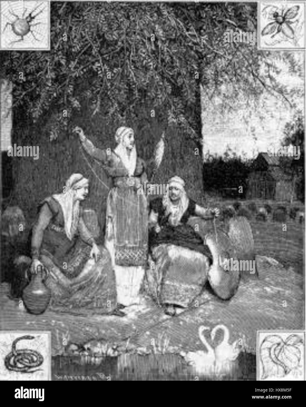 'Nornorna spinner Ødets trådar vid Yggdrasil' depicts the Norse ...