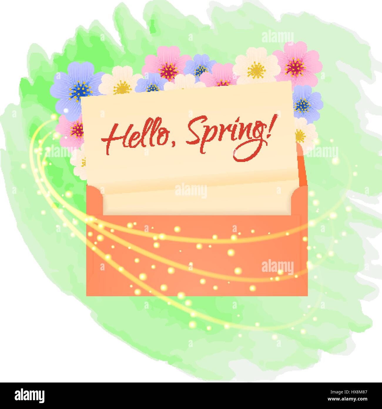 Green envelope card isolated Stock Vector Images - Alamy