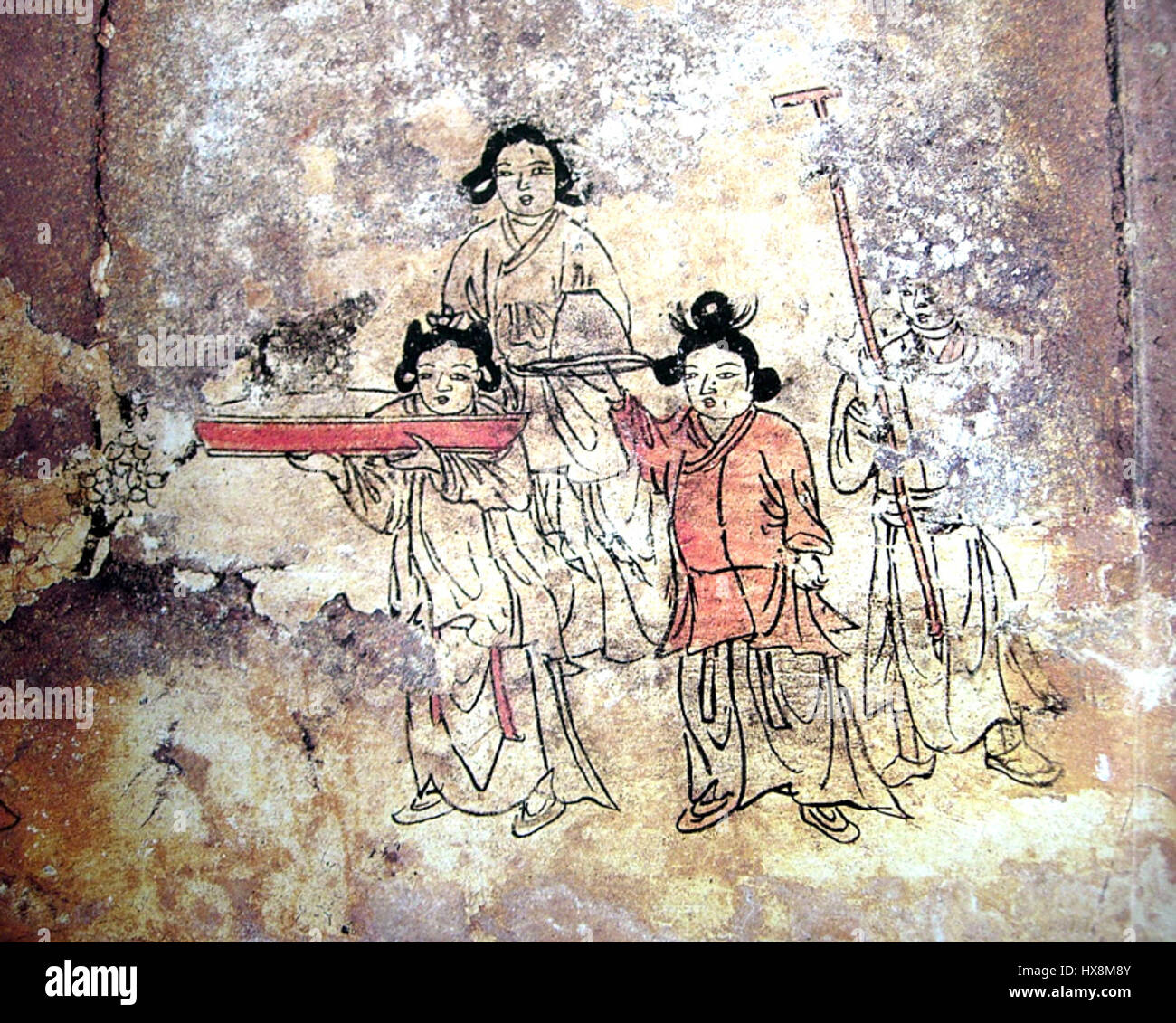 This artwork is a detailed depiction in a traditional art style ...