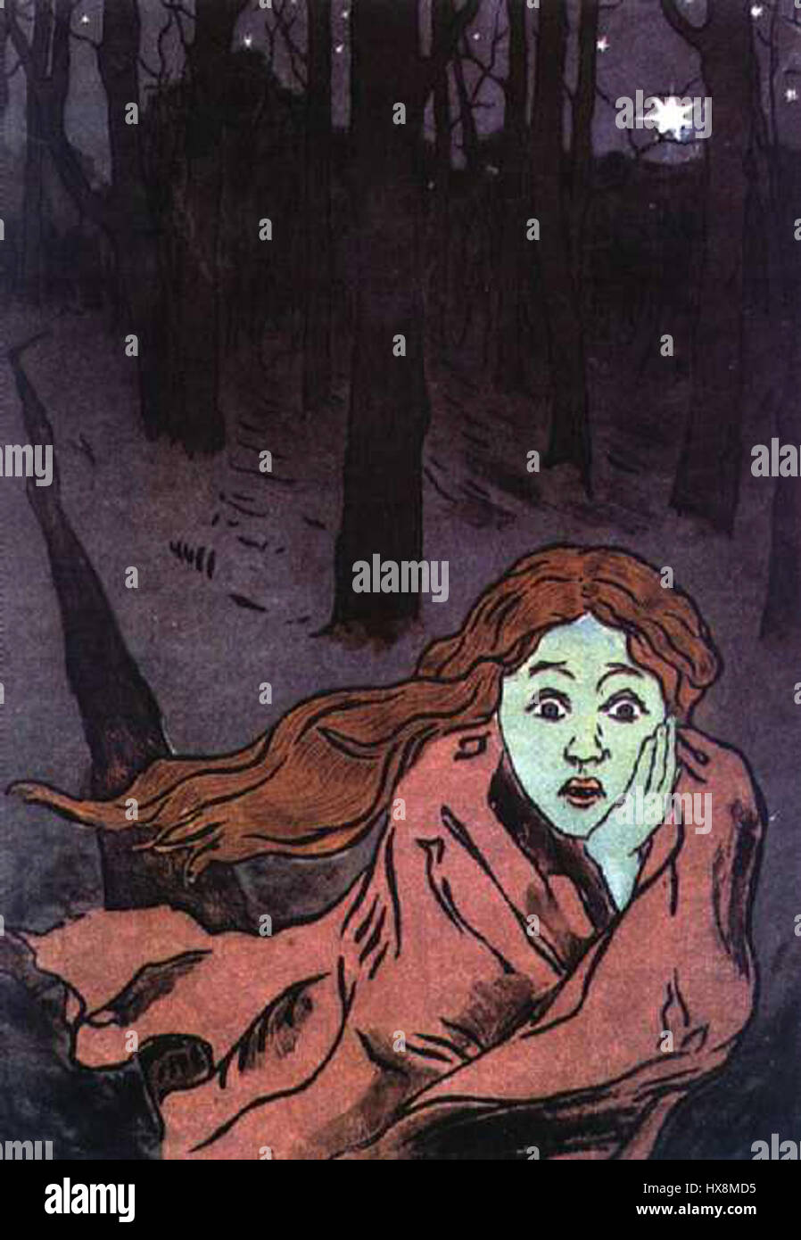 This artwork conveys an intense emotion of fear through expressive ...