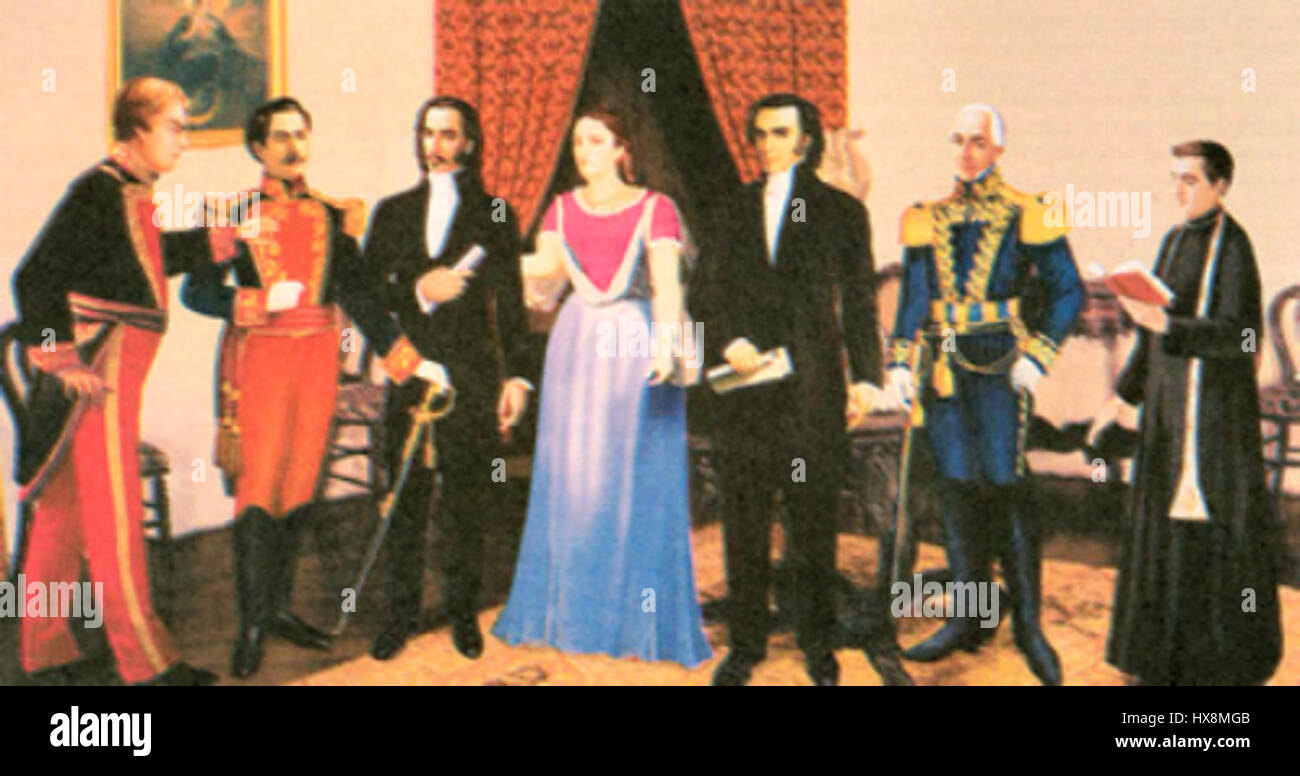 The 'Reunión en la Casa de Manuela Cañizares' refers to a historic ...
